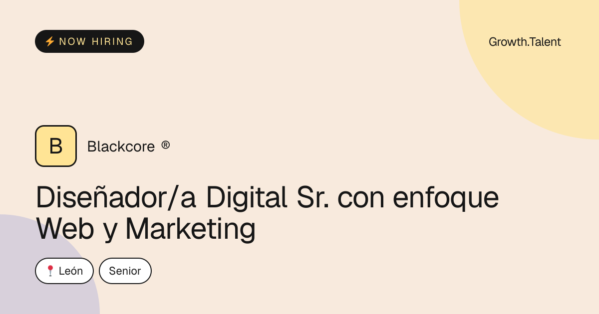 Diseñador/a Digital Sr. con enfoque Web y Marketing at Blackcore